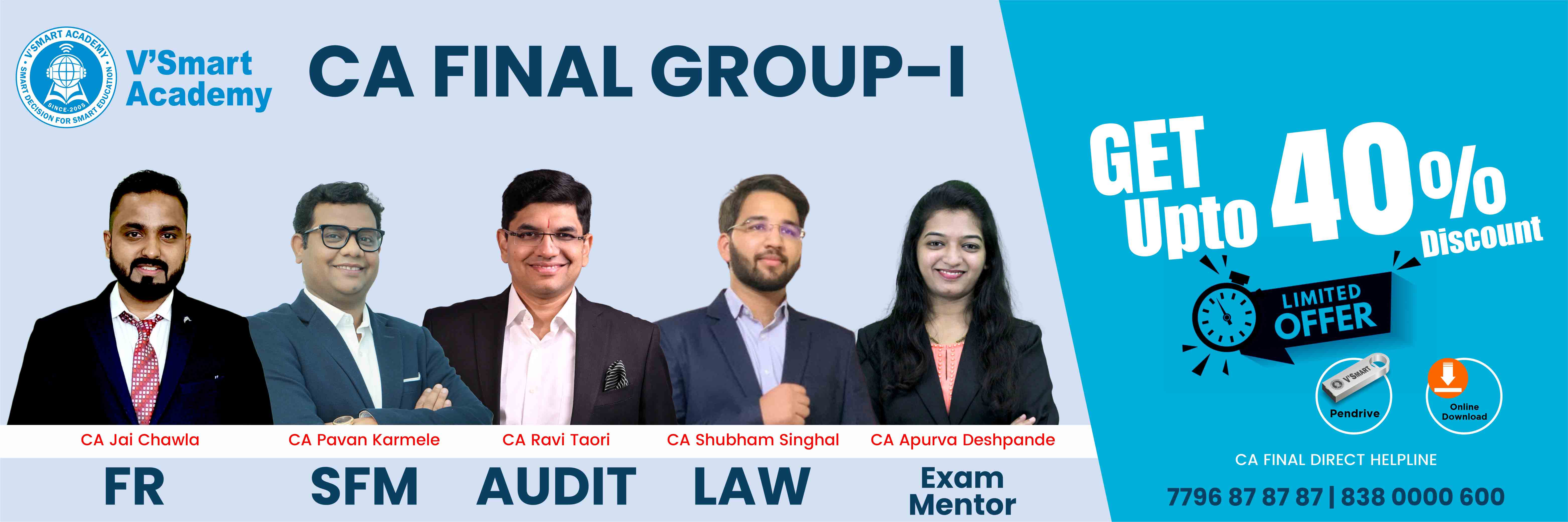 Best CA, CS & CMA Online & Pendrive Classes in India | Vsmart Academy